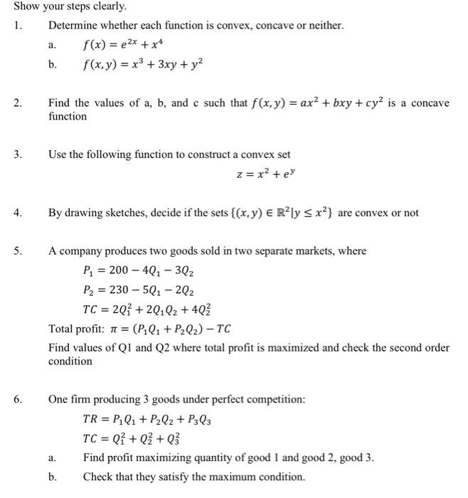 Show your steps clearly. 1. Determine whether each | Chegg.com