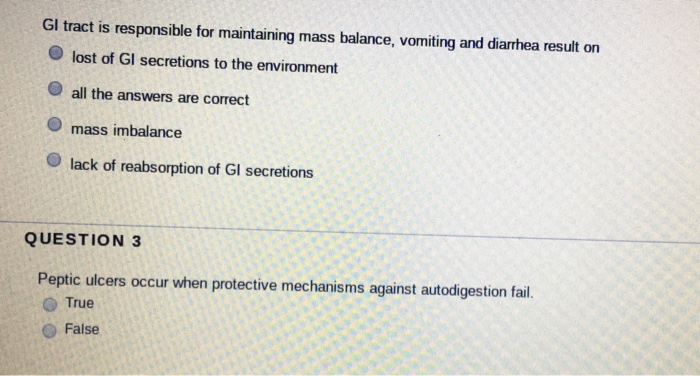 Solved Gl tract is responsible for maintaining mass balance, | Chegg.com