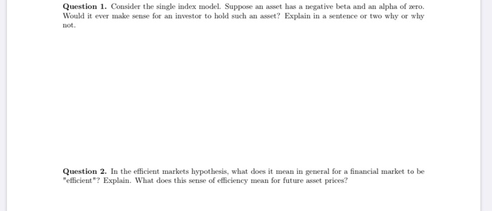 Solved Question 1. Consider the single index model. Suppose | Chegg.com