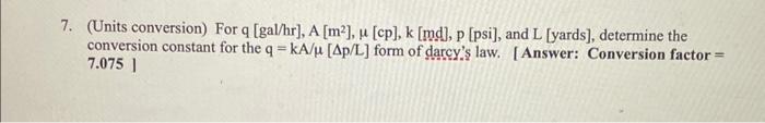 Solved (Units conversion) For | Chegg.com