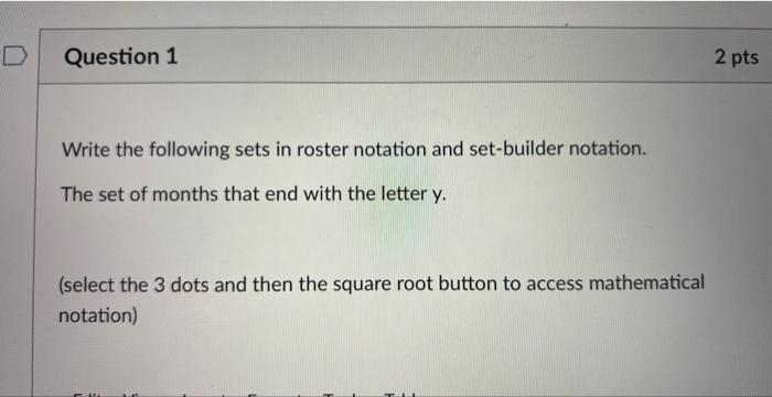 Solved Write the following sets in roster notation and | Chegg.com