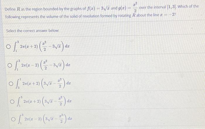Solved Define Q as the region bounded by the graphs of re(y) | Chegg.com