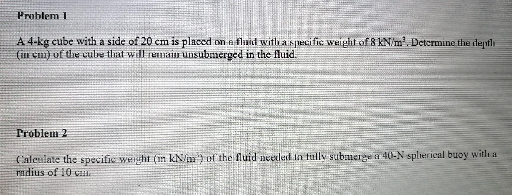 Solved Problem 1 A 4-kg cube with a side of 20 cm is placed | Chegg.com