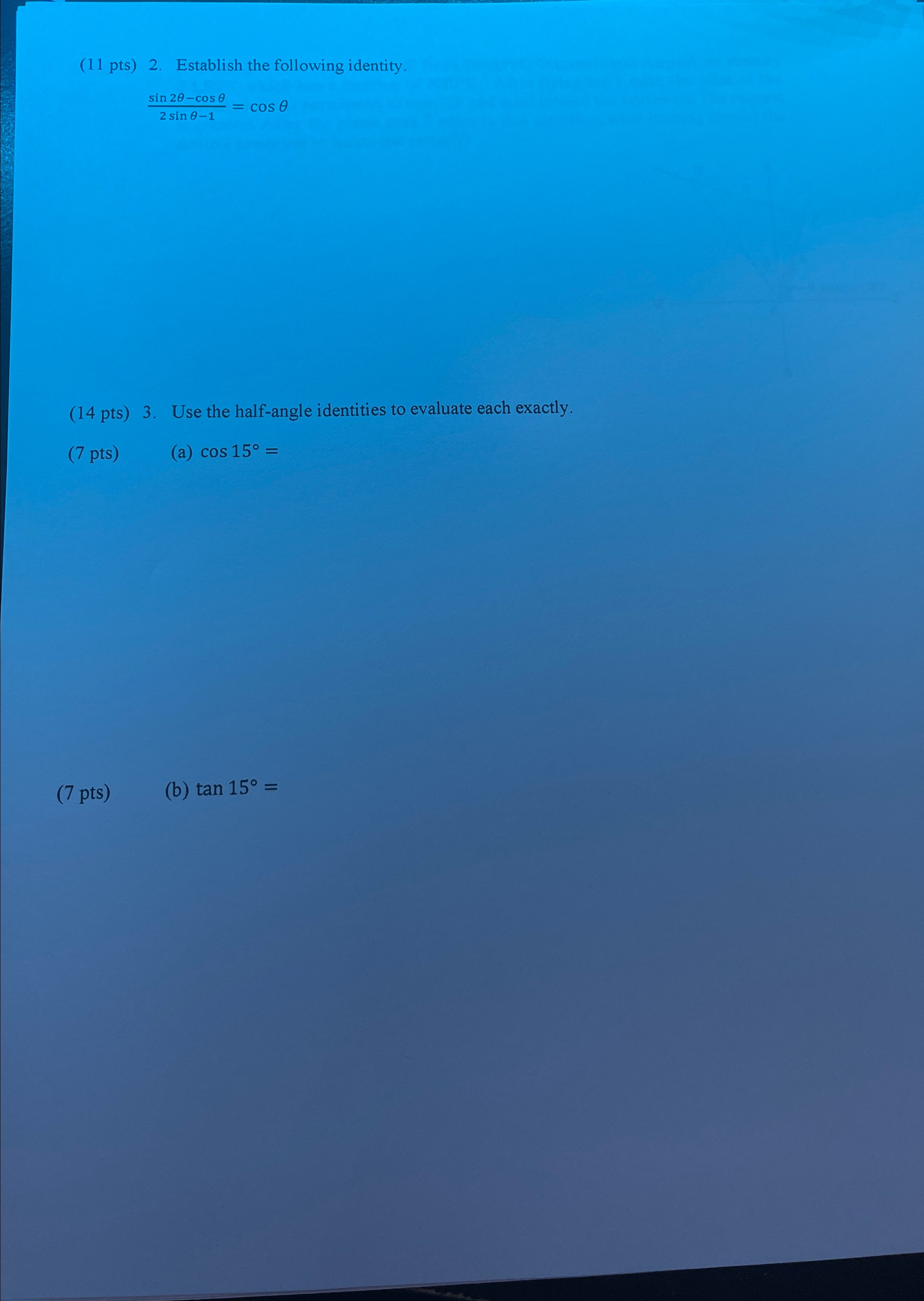 Solved (11 ﻿pts) 2. ﻿Establish the following | Chegg.com