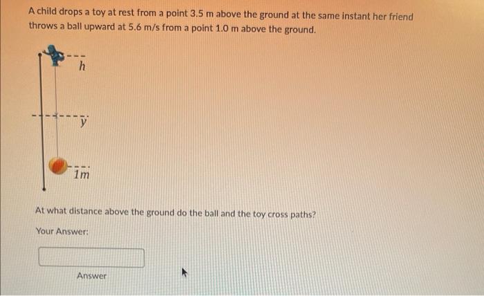 Solved A child drops a toy at rest from a point 3.5 m above | Chegg.com