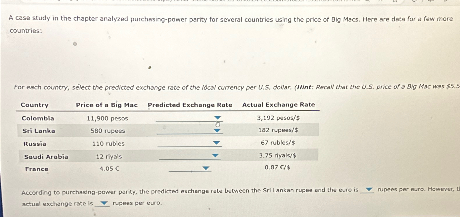 Solved A case study in the chapter analyzed purchasing-power | Chegg.com