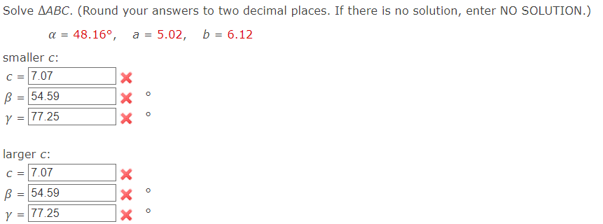 Solved Solve ????ABC. (Round your answers to two decimal | Chegg.com