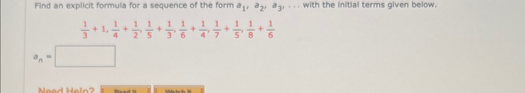 Solved Find an explicit formula for a sequence of the form | Chegg.com