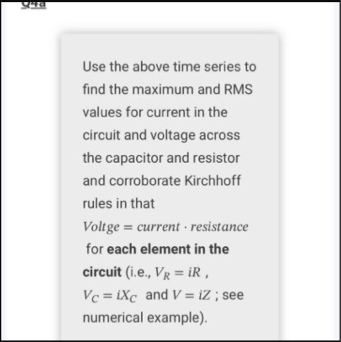 Solved Use the above time series to find the maximum and RMS | Chegg.com