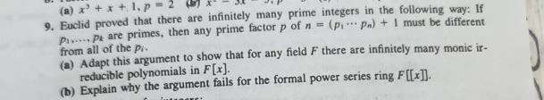 Solved Euclid proved that there are infinitely many prime | Chegg.com