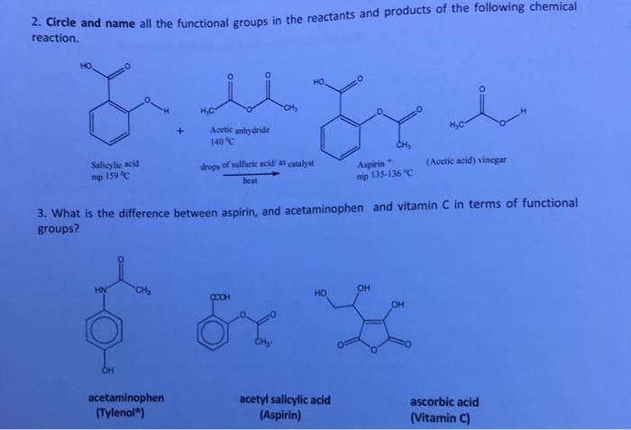 Solved 2. Circle and name all the functional groups in the | Chegg.com