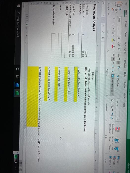 Solved ahmed den File Home Insert Draw Page Layout Formulas | Chegg.com