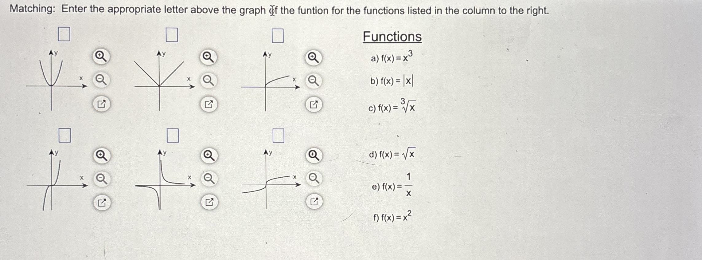 Solved Matching: Enter the appropriate letter above the | Chegg.com