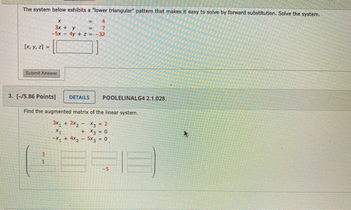 Solved The system below exhibits a "lower triangular" | Chegg.com