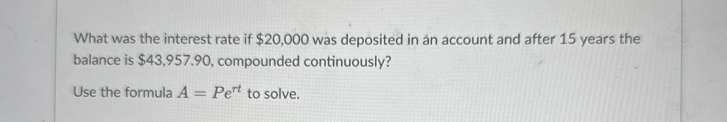 Solved How to solve What was the interest rate if $20,000 | Chegg.com