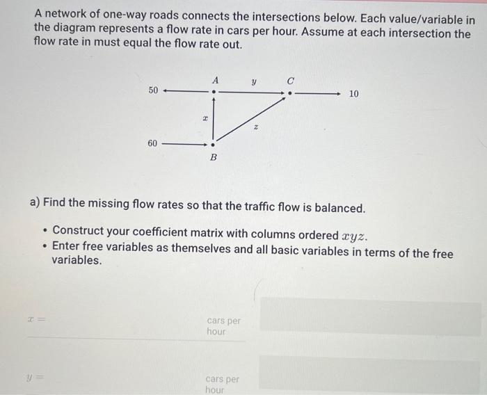 Solved A network of one-way roads connects the intersections | Chegg.com
