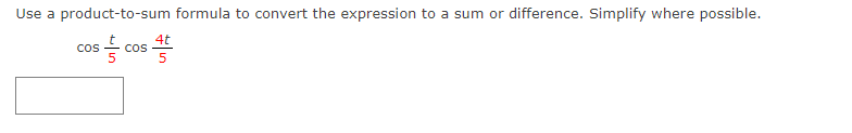 Solved Use a product-to-sum formula to convert the | Chegg.com