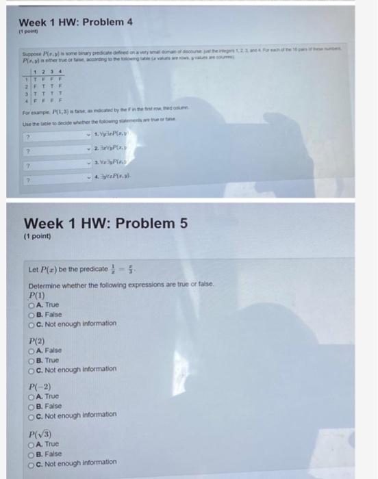 Solved Week 1 HW: Problem 4 It point Suppose Pelowy | Chegg.com