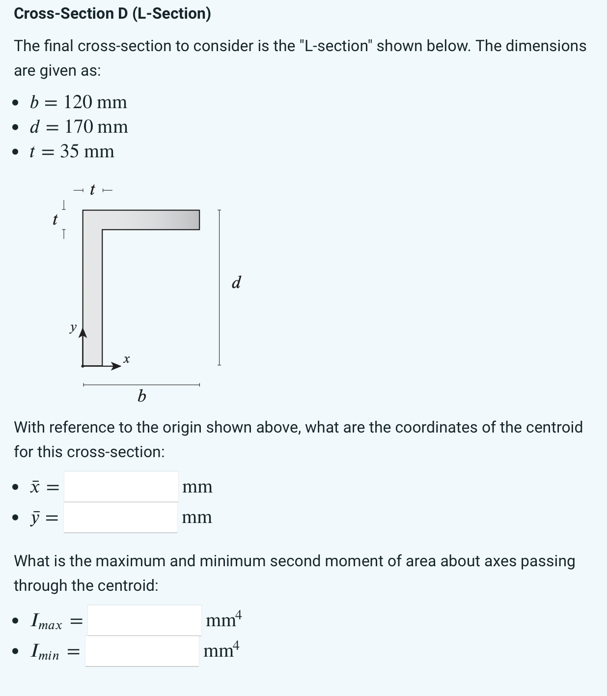 Solved Cross-Section D (L-Section)The final cross-section to | Chegg.com