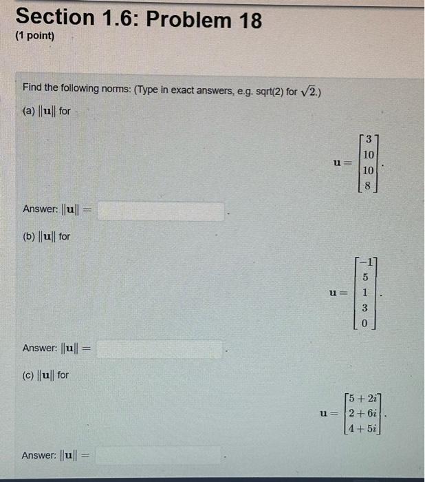 Solved Section 1 6 Problem 17 1 Point Au ⎣⎡−424⎦⎤ And
