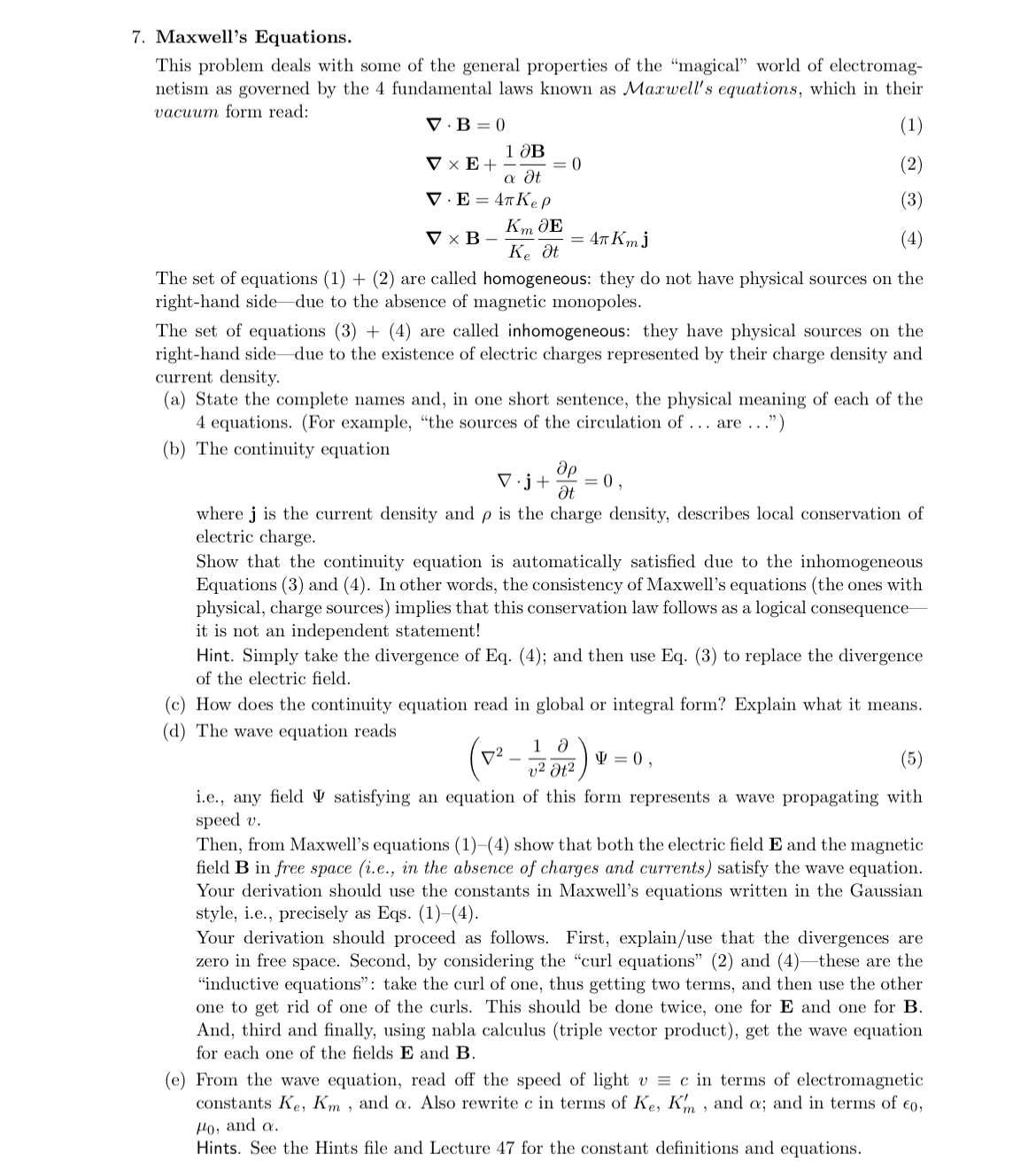 Solved Maxwell's Equations.This problem deals with some of | Chegg.com