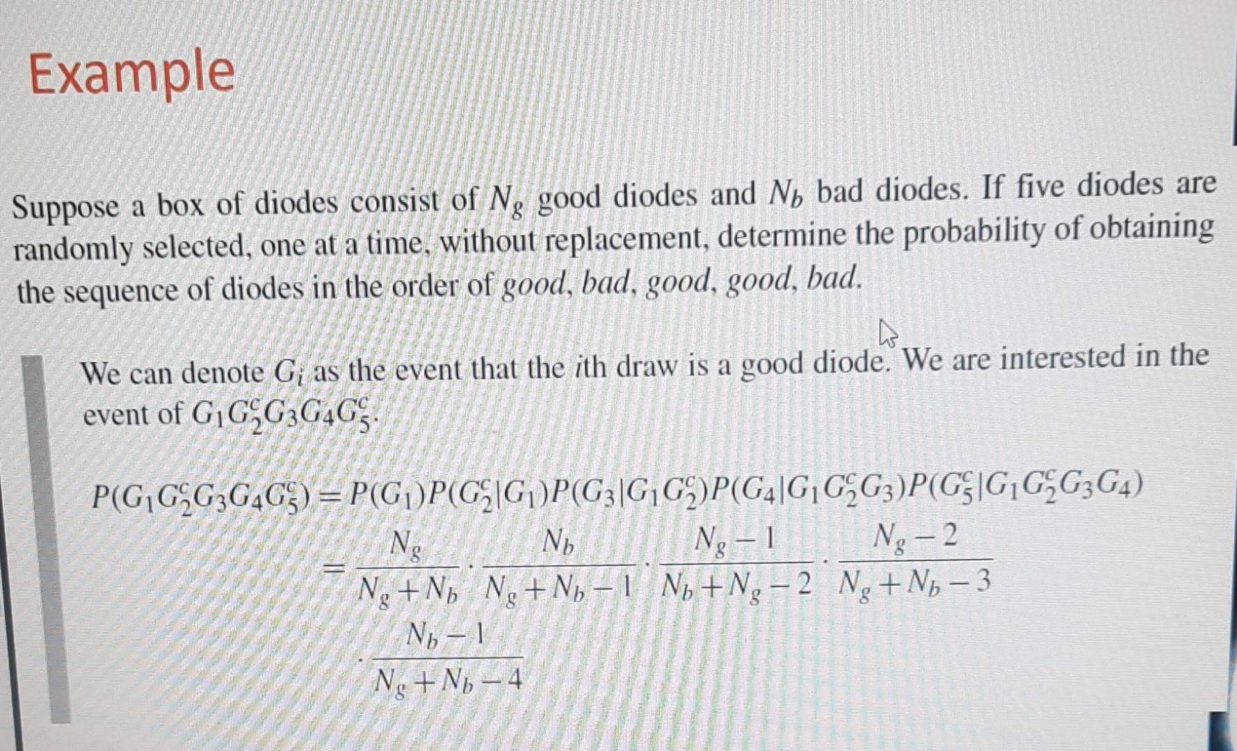 uppose a box of diodes consist of Ng good diodes and | Chegg.com