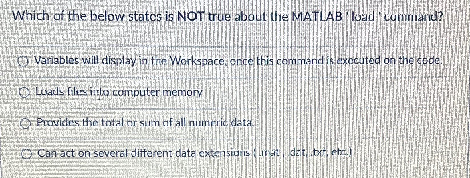 Solved Which of the below states is NOT true about the | Chegg.com
