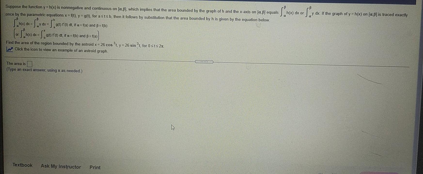 Solved Suppose the function y =h(x) is nonnegative and | Chegg.com