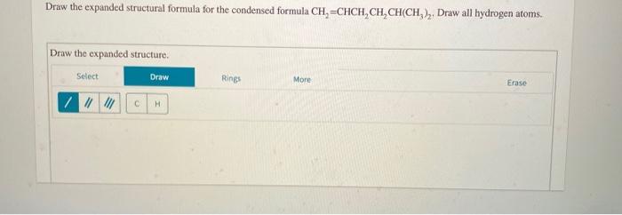 Solved Draw the expanded structural formula for the | Chegg.com