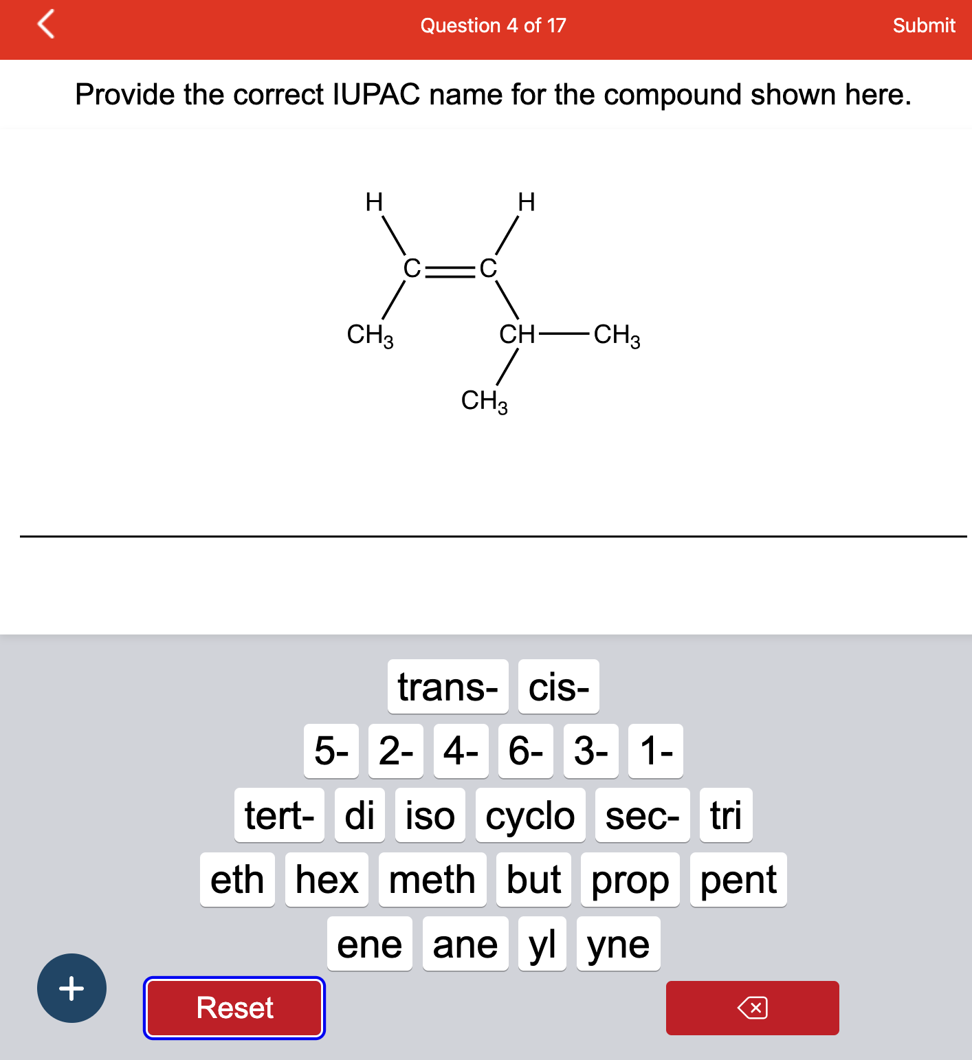 Solved Provide the correct IUPAC name for the compound shown | Chegg.com