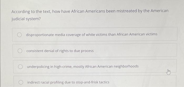 Solved According to the text, how have African Americans | Chegg.com