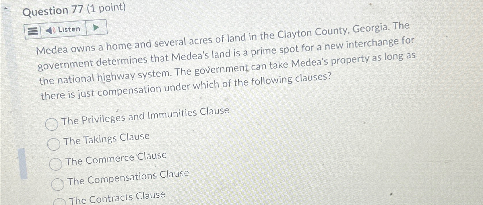 Solved Question 77 (1 ﻿point)Medea owns a home and several | Chegg.com