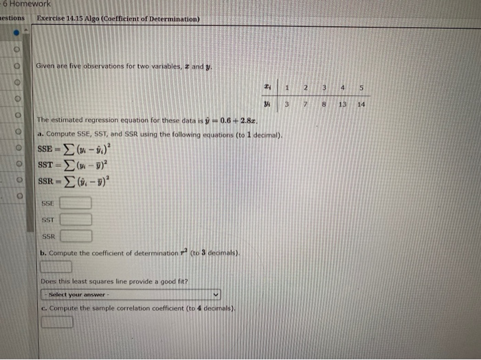 Solved 6 Homework aestions Exercise 14.15 Algo (Coefficient | Chegg.com