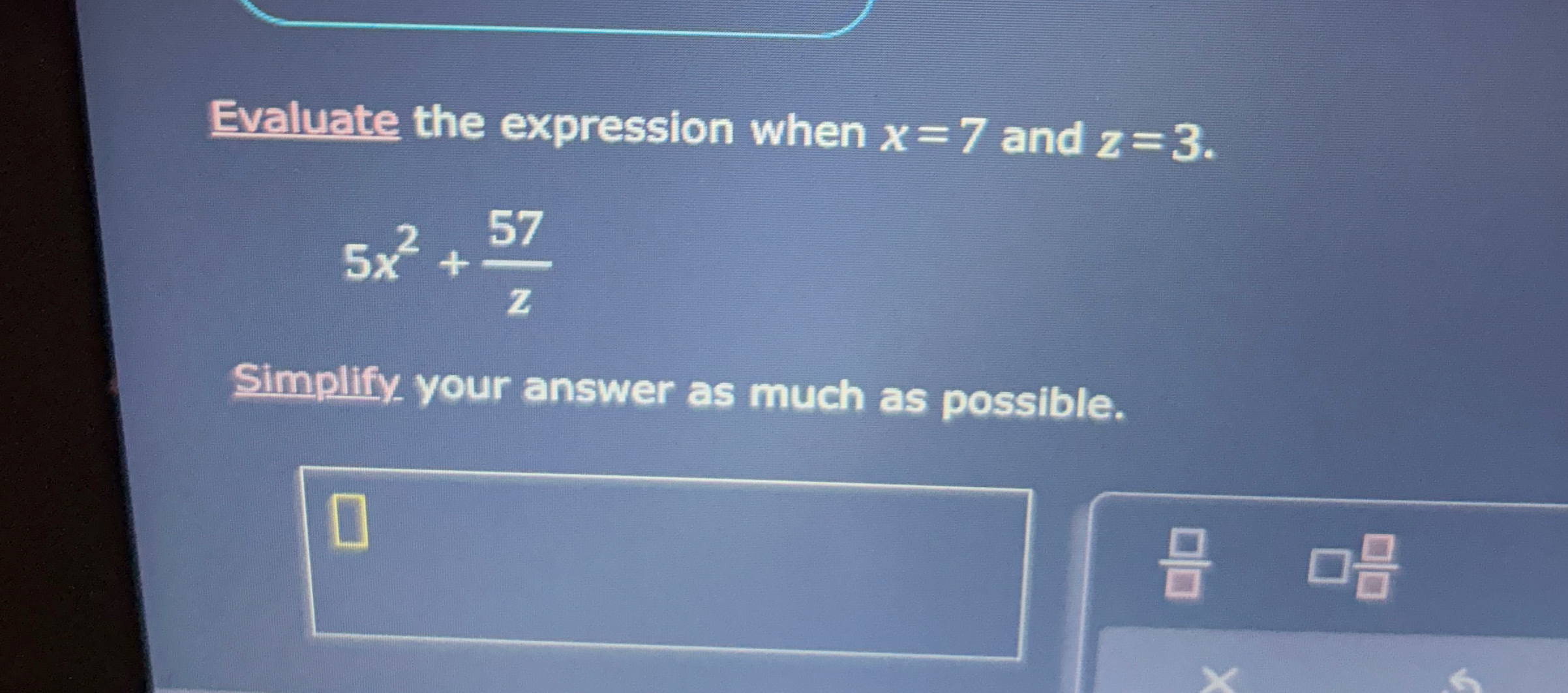 Solved Evaluate the expression when x=7 ﻿and | Chegg.com