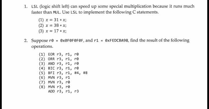 Solved LSL (logic shift left) ﻿can speed up some special | Chegg.com