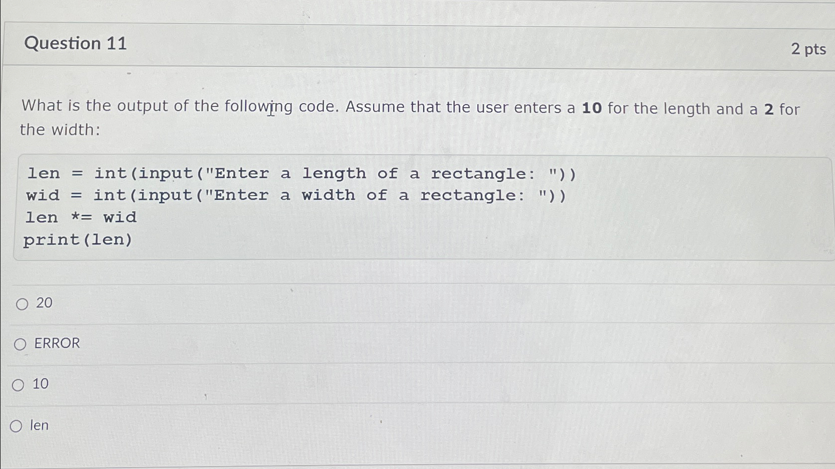 Solved Question 112 ﻿ptsWhat is the output of the following | Chegg.com