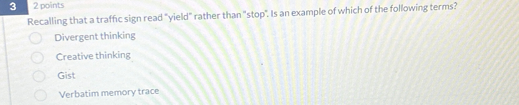 Solved Recalling that a traffic sign read "yield" rather | Chegg.com
