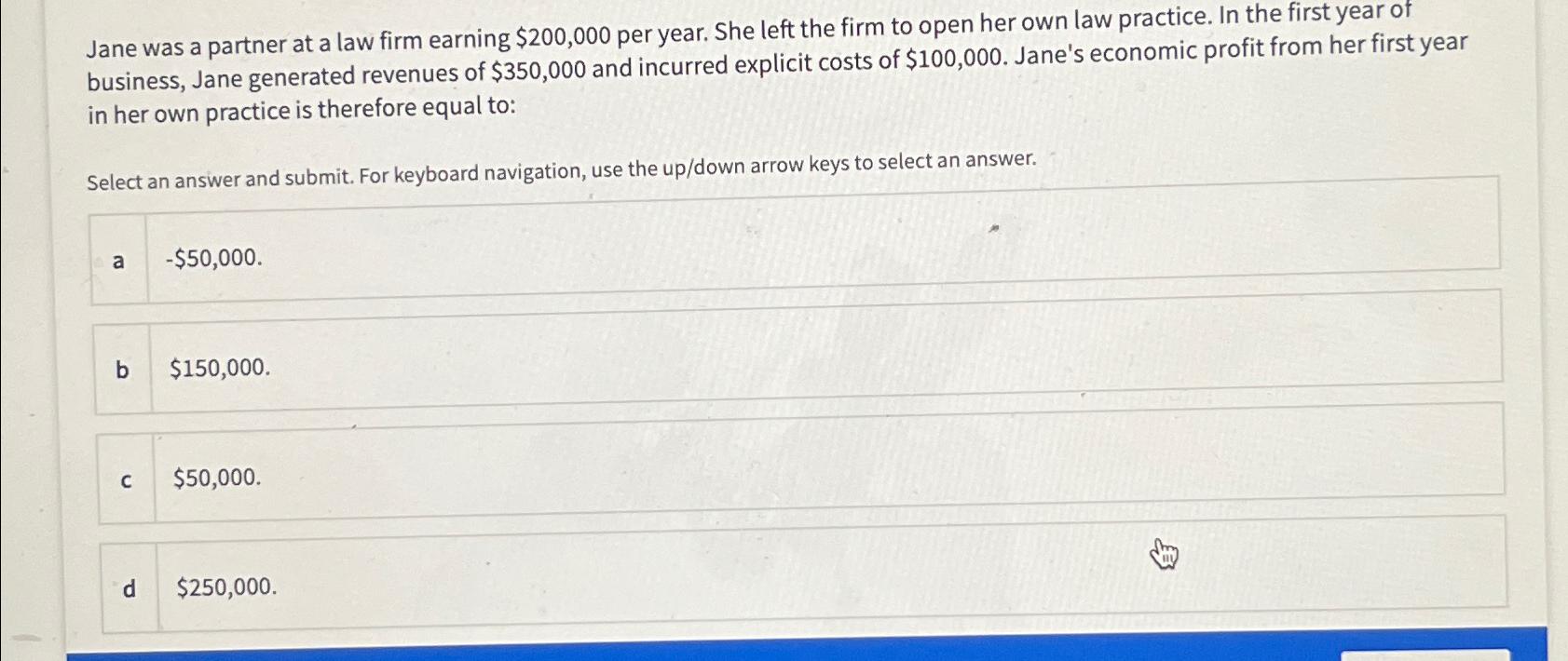 Solved Jane was a partner at a law firm earning $200,000 | Chegg.com