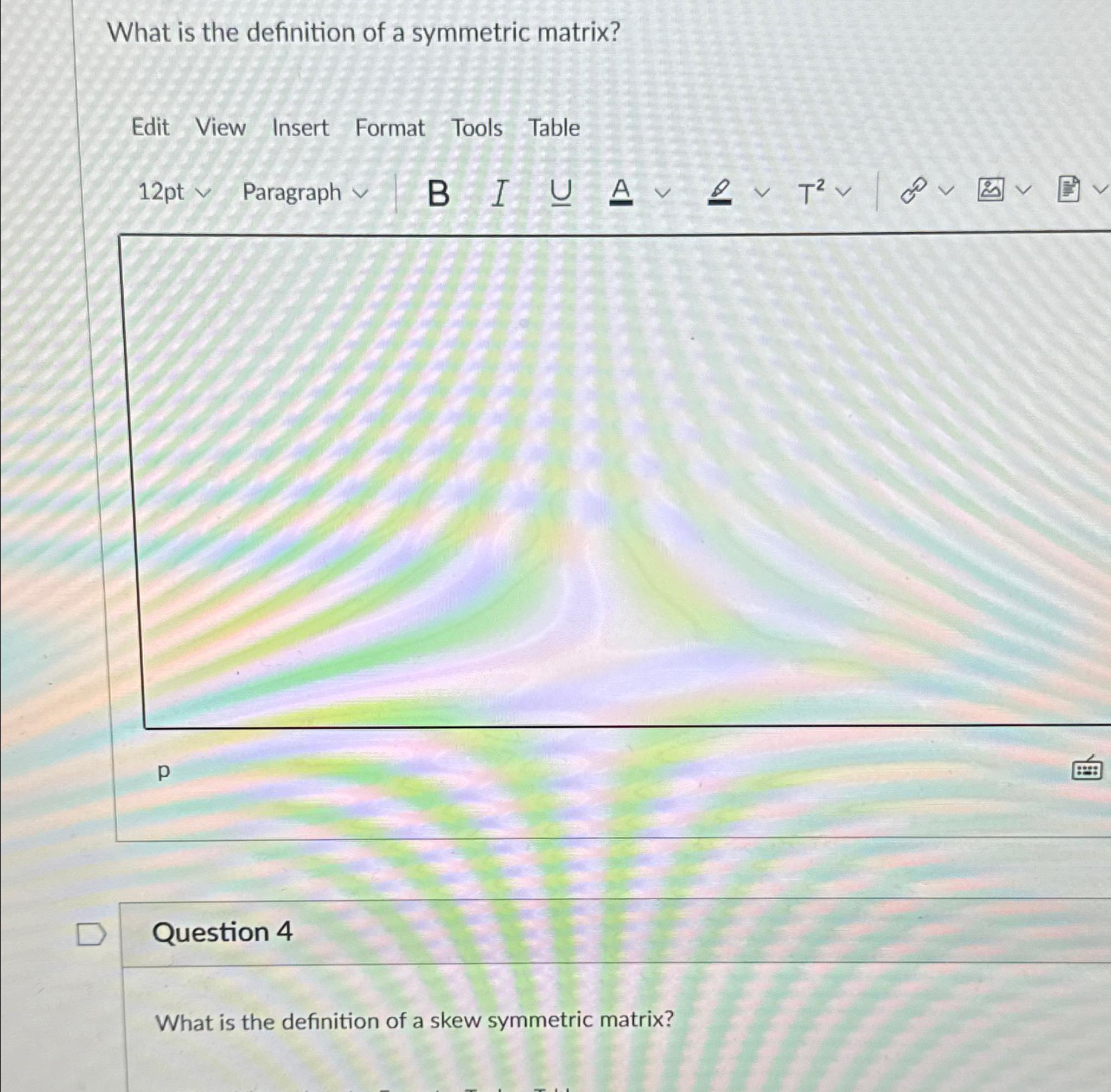 Solved What is the definition of a symmetric matrix?Edit | Chegg.com