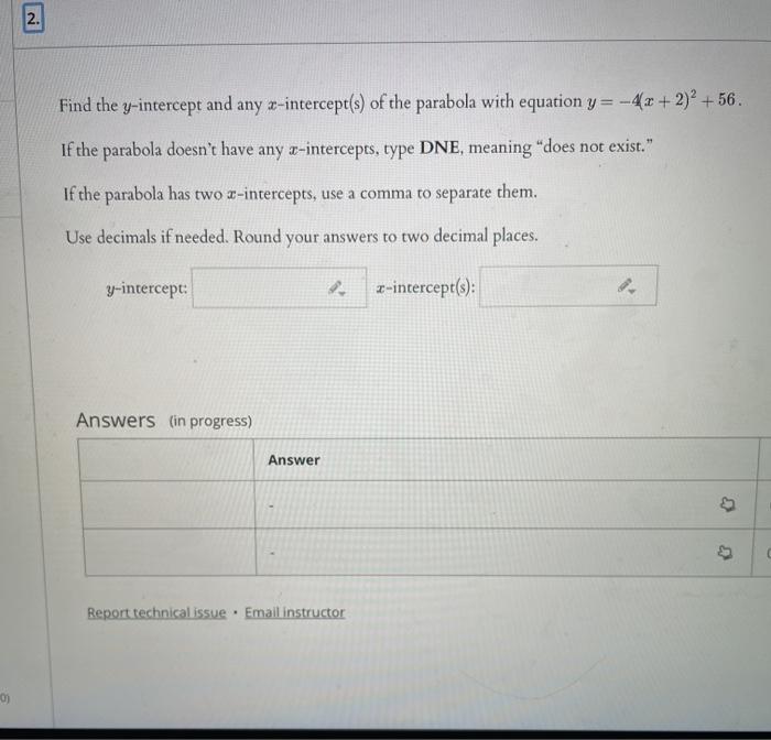 Solved 2. Find the y-intercept and any z-intercept(s) of the | Chegg.com