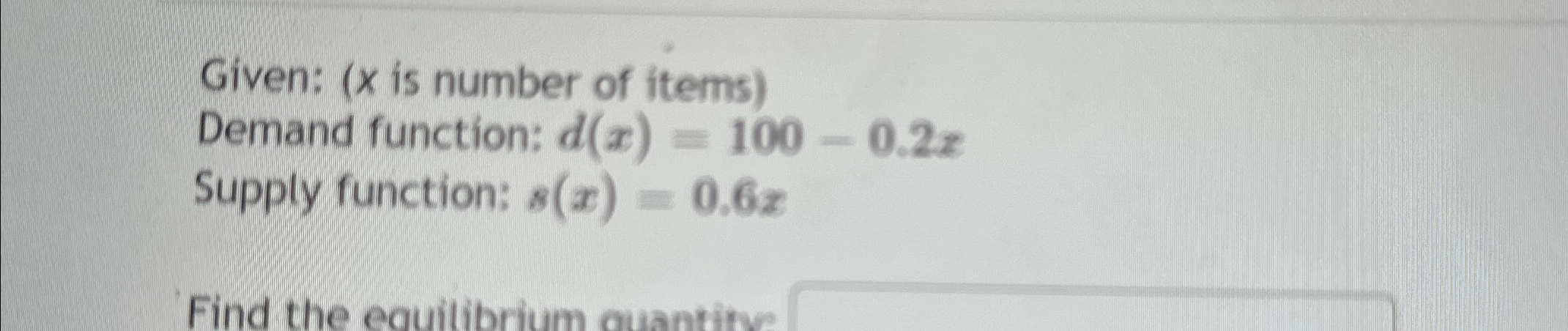 Solved Given: is number of items)Demand function: | Chegg.com