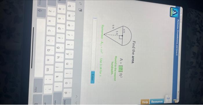 Solved find the area and OUTER PERIMETER(please do both) :) | Chegg.com