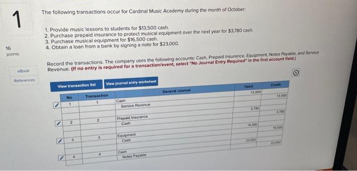Solved The following transactions occur for Cardinal Music | Chegg.com