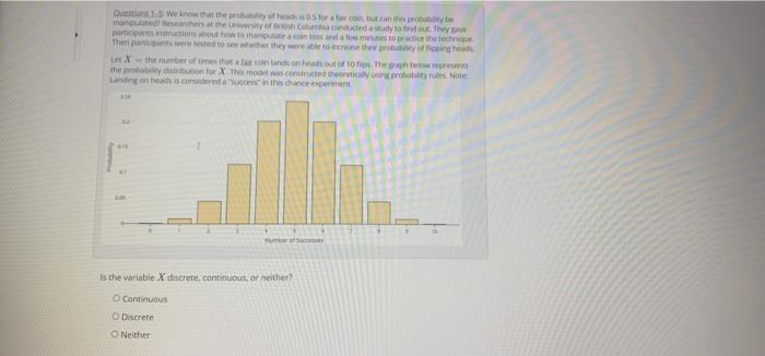 Solved Is the variable X discrete, continuous, or neither? | Chegg.com