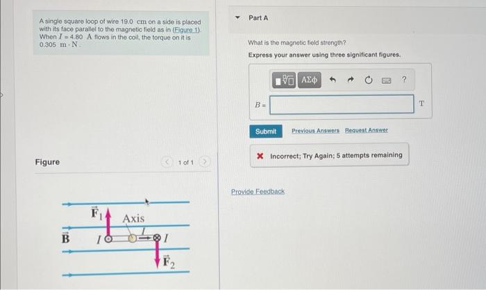 Solved A single square loop of wire 19.0 cm on a side is | Chegg.com