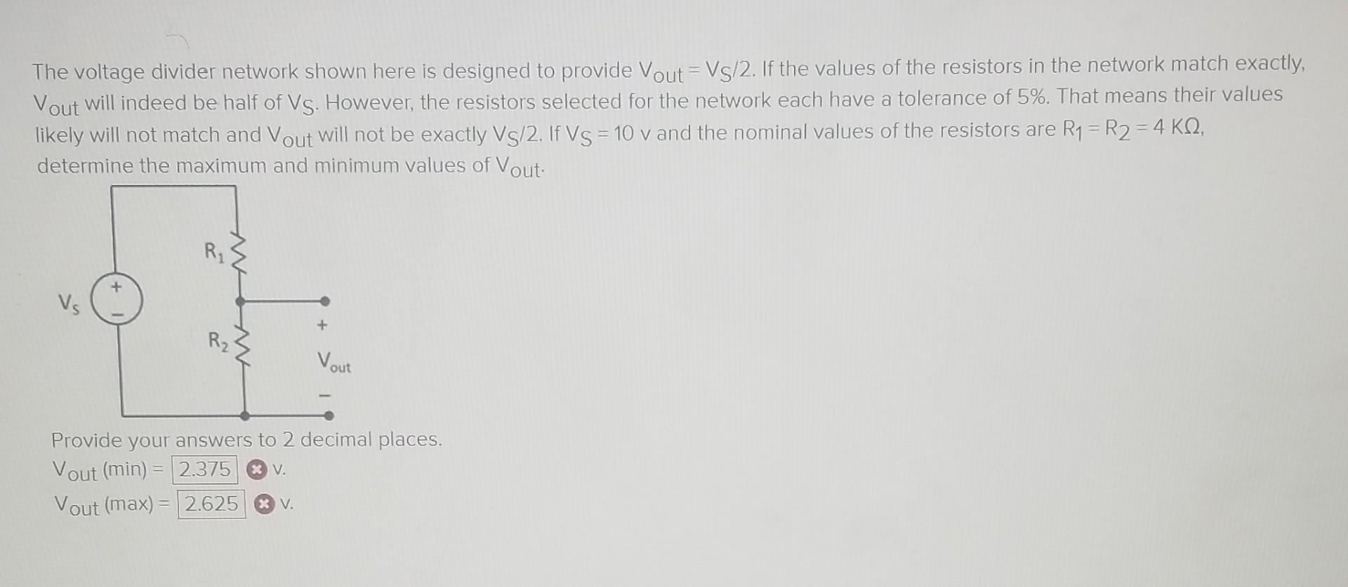 Solved The voltage divider network shown here is designed to | Chegg.com