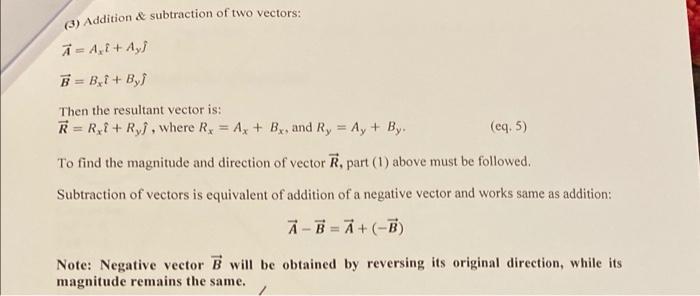 Objective: To study vector algebra, resolving vectors | Chegg.com