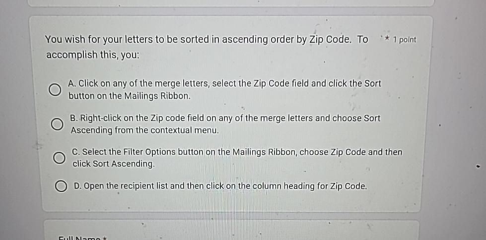 Solved You wish for your letters to be sorted in ascending | Chegg.com