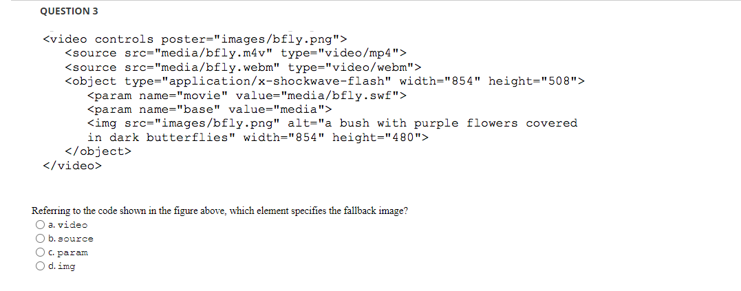 Solved referring to the code shown above, which element | Chegg.com