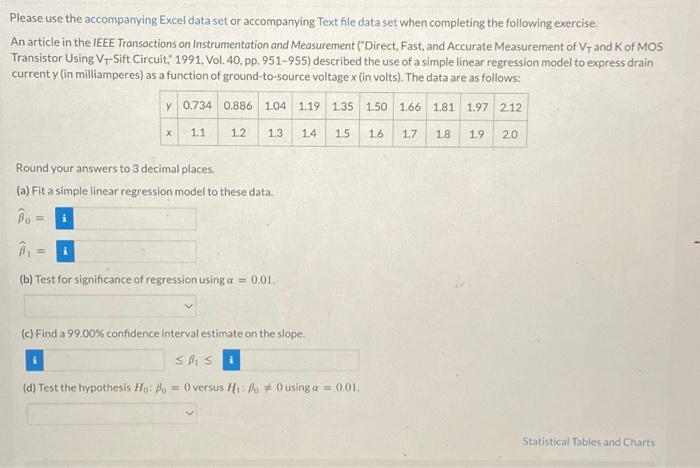 Solved Please use the accompanying Excel data set or | Chegg.com